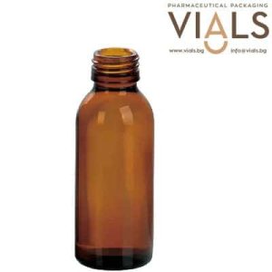 100ml Amber Glass Alpha Bottle Vial PP28 | Syrup Bottle - Vials.Bg